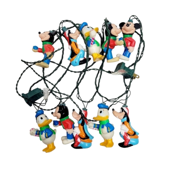 Disney | Holiday | Vintage String Of Disney Lights Mickey Mouse Donald ...